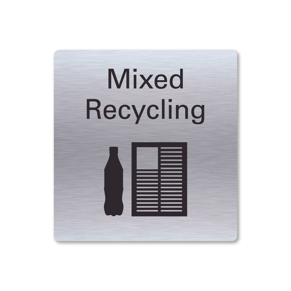 Recycling sign square stainless steel